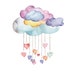 Watercolor Cloud and Hearts Clipart, Pastel Rainbow Heart Rain ...