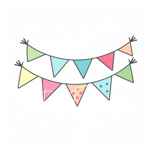 Pastel Bunting Clipart - 40 High Quality JPG - Digital Planner, Junk ...