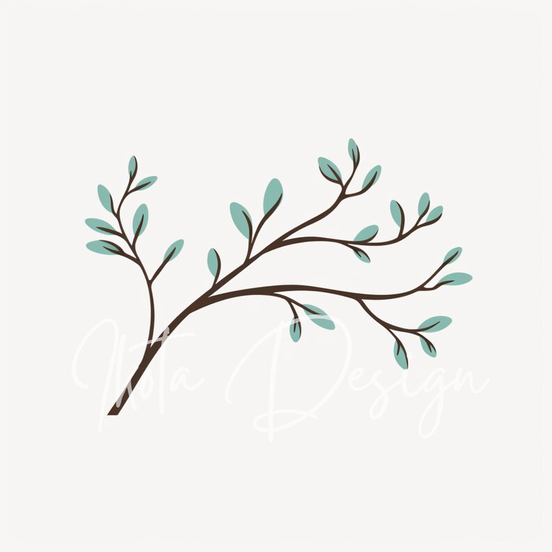 Cute Branches Clipart Bundle With Pastel Leaves and Whimsical Twigs for ...