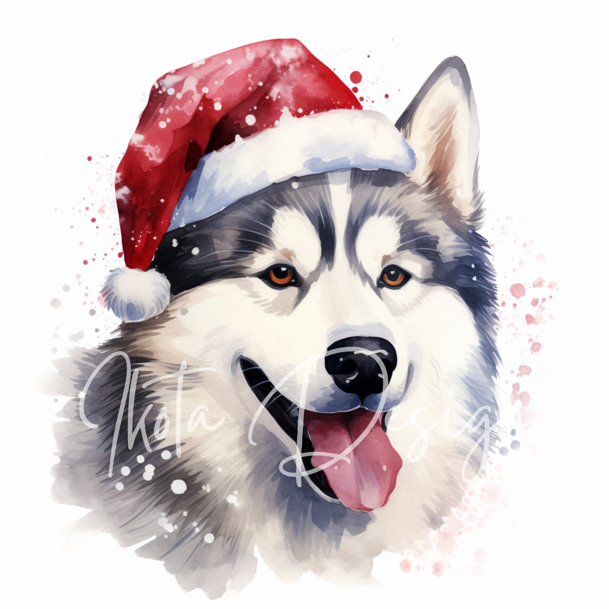 Christmas Husky Dog Clipart 40 High Quality Jpgs Digital Planner, Junk ...