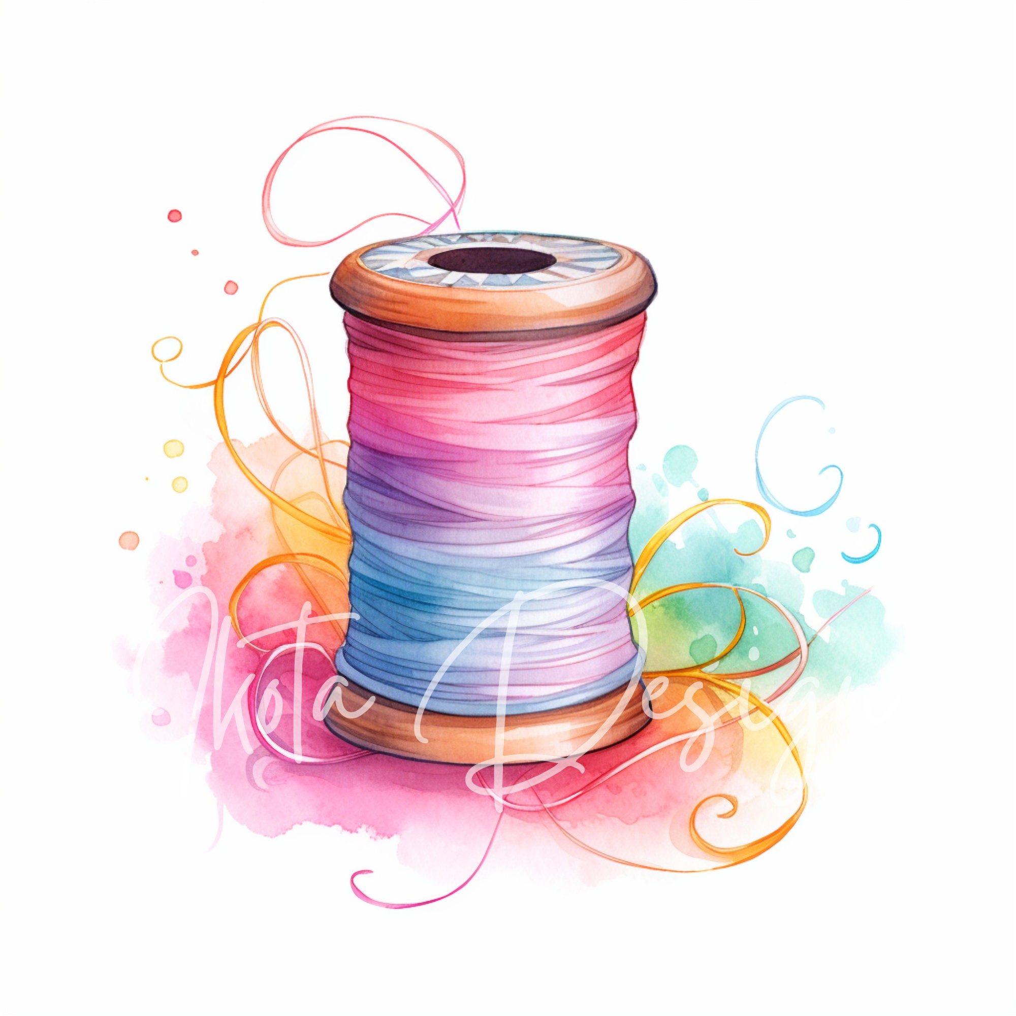 Sewing Thread Clipart 40 High Quality Jpgs Digital Planner, Junk ...