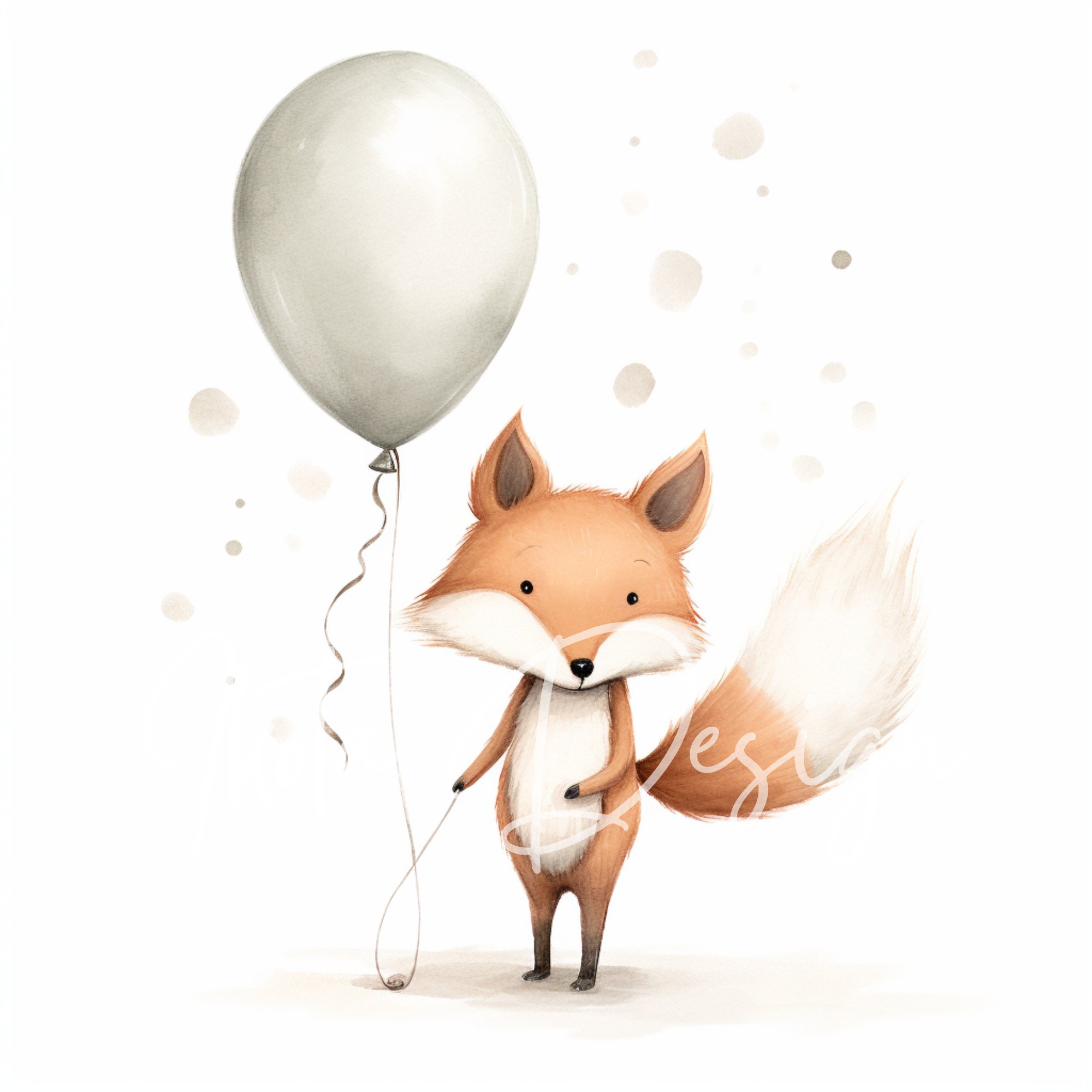 Fox & Balloon Clipart 40 High Quality JPG Digital Planner, Junk ...