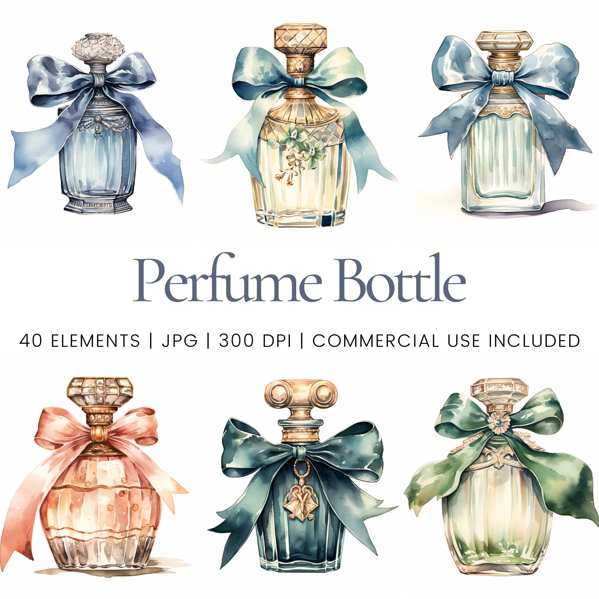 Perfume Bottle Clipart 40 High Quality JPG Digital Planner, Junk ...