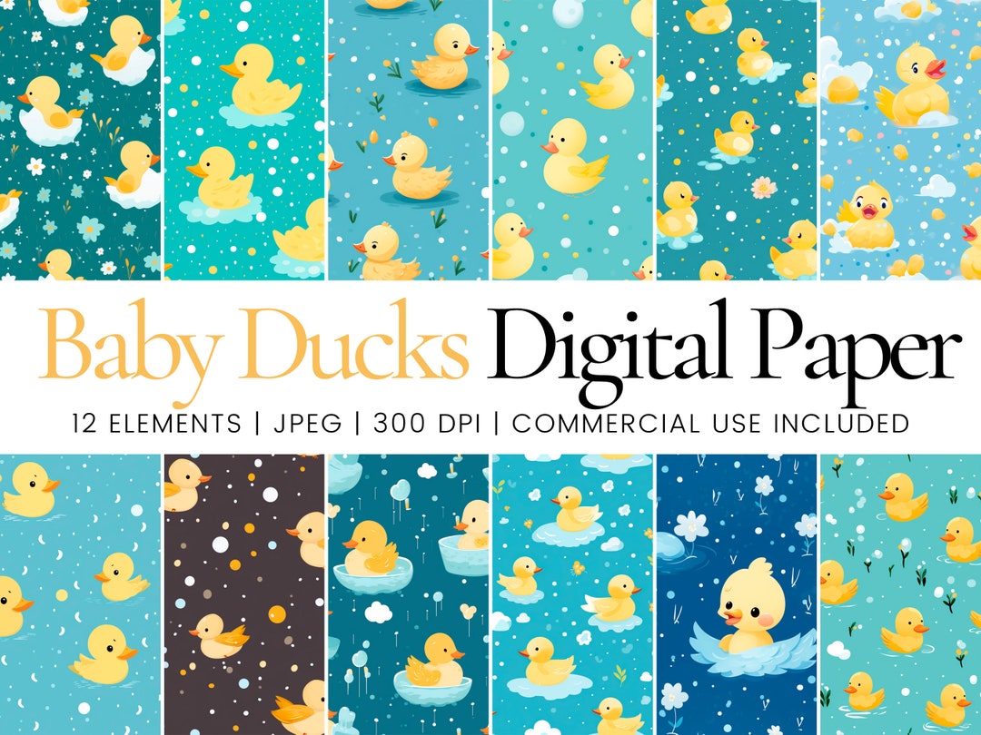 Baby Ducks Digital Papers Rubber Ducks Seamless Repeat - Etsy