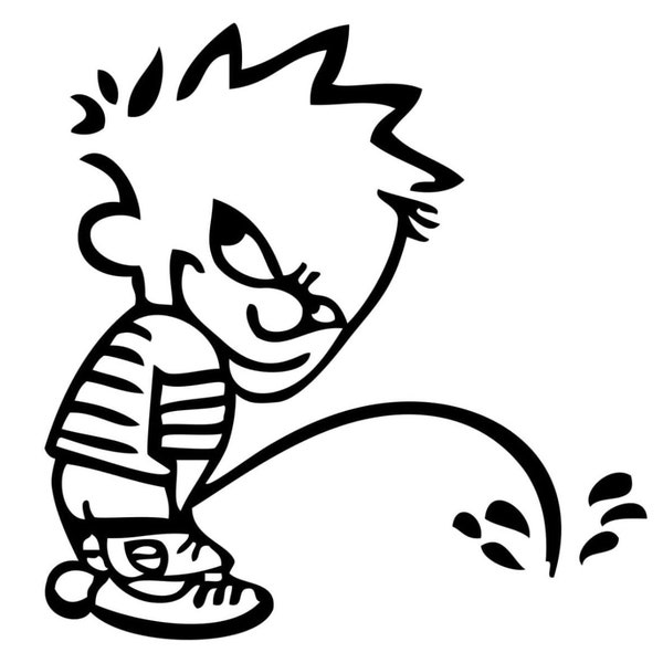 Calvin And Hobbes Peeing Etsy