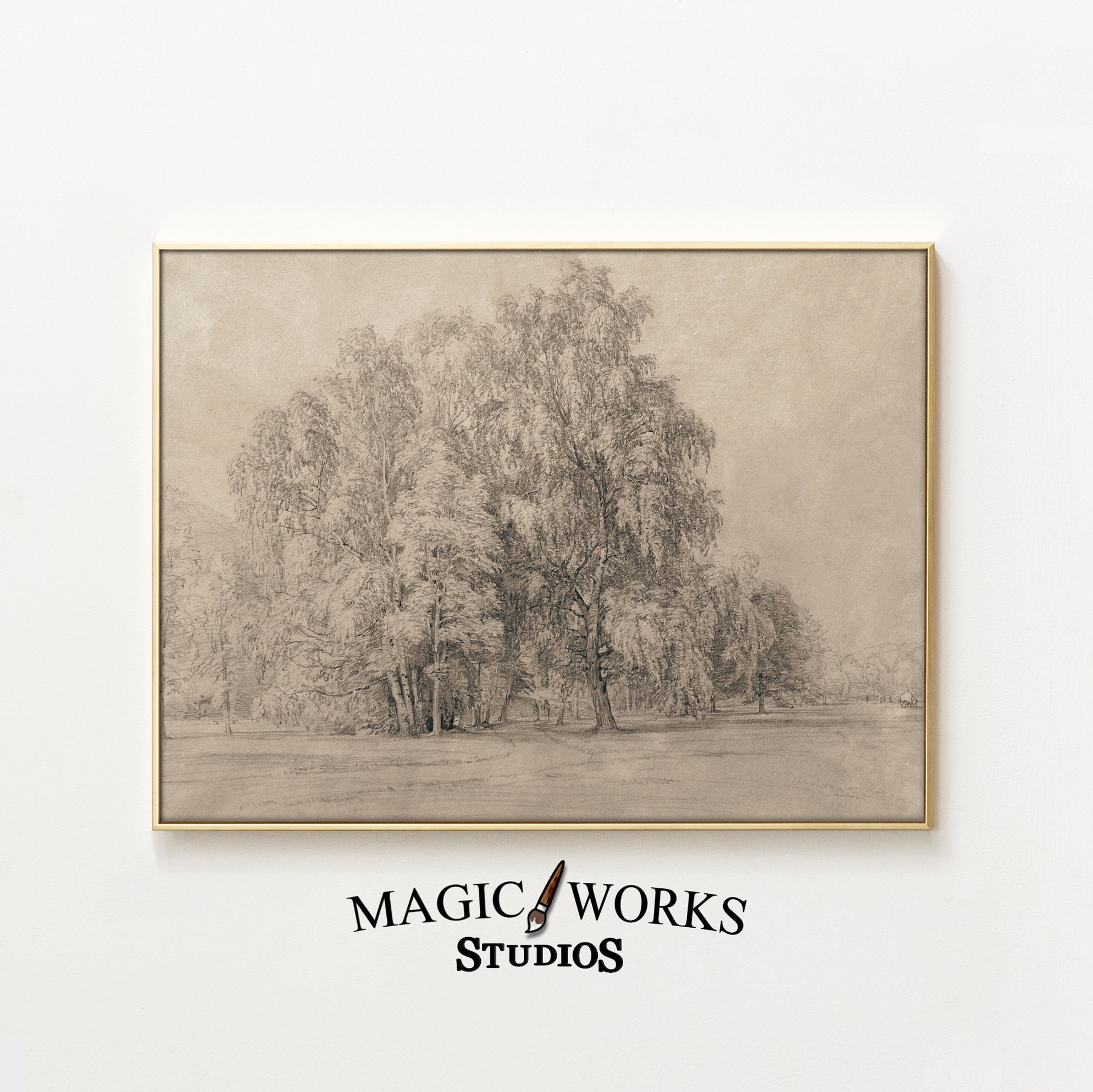 Printable Wall Art, Rustic Vintage Tree Print, Tree Wall Art, Country ...