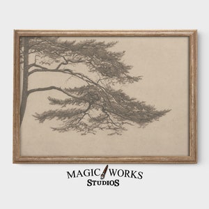 Tree Branch Print - Printable Wall Art, Vintage Black Tree Print ...