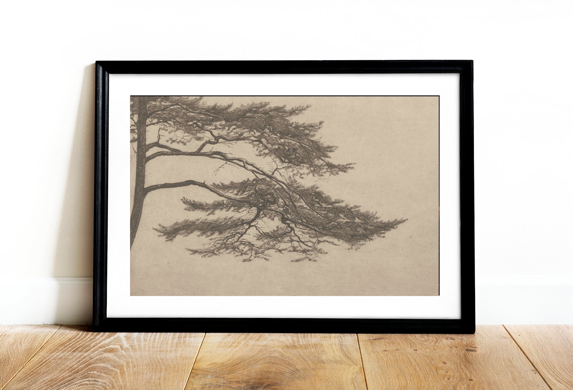 Vintage Printable Tree Painting Spreading Tree Branches Tree Branch ...