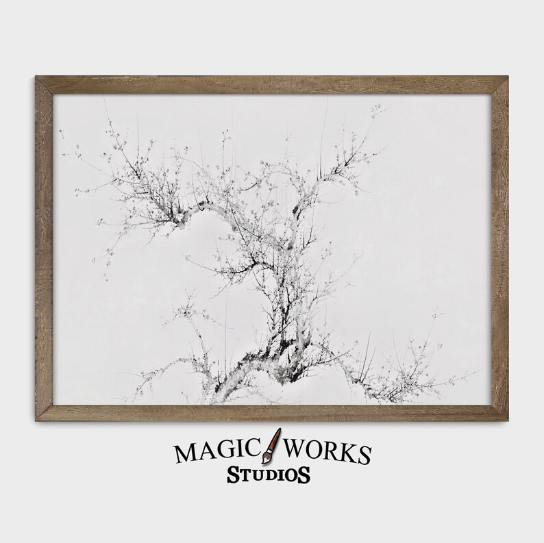 Vintage Abstract Tree Branch Sketch, Tree Wall Art, Printable Tree ...