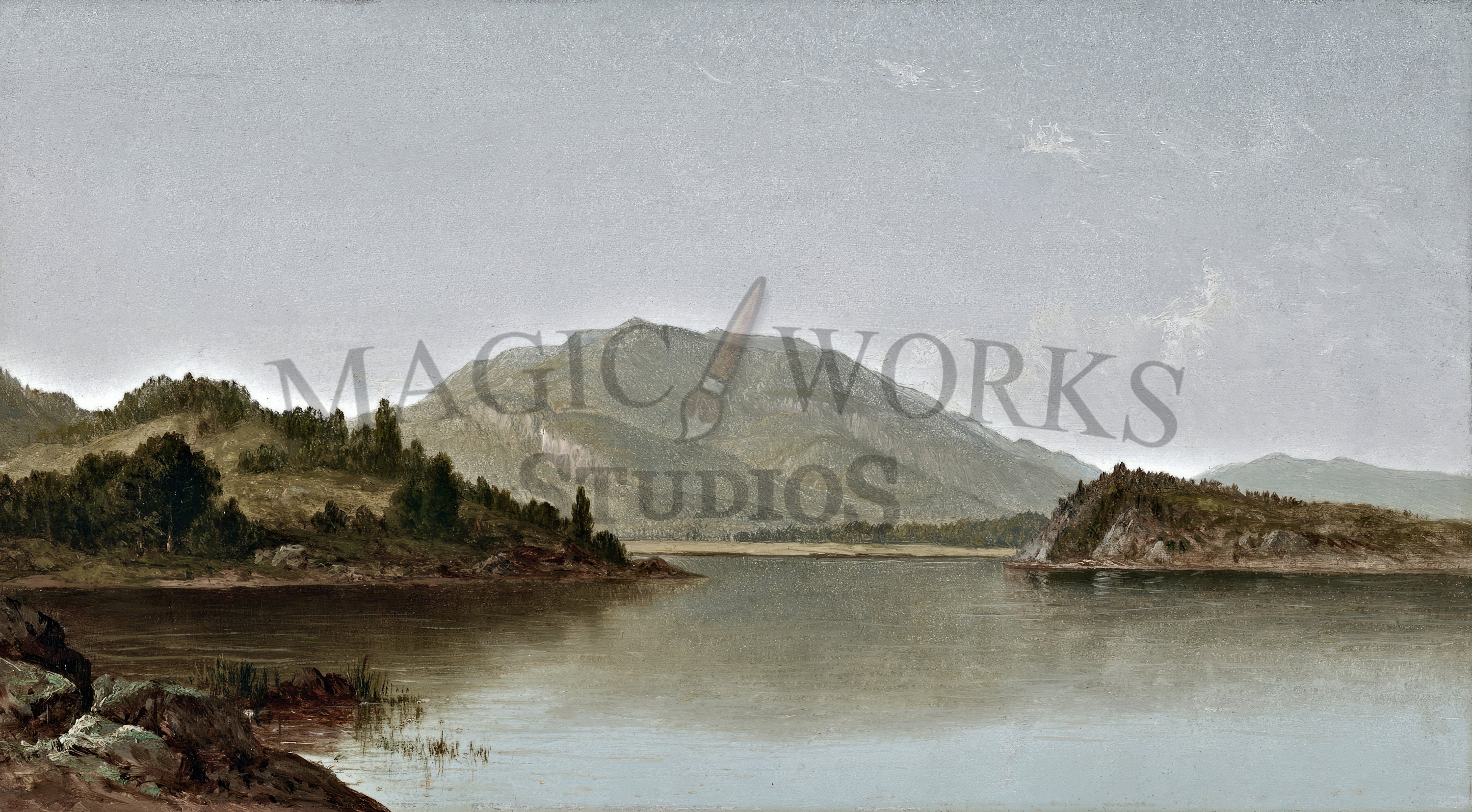 Vintage Mountain Lake Print Mountain Wall Art Mountain Print Mountain ...