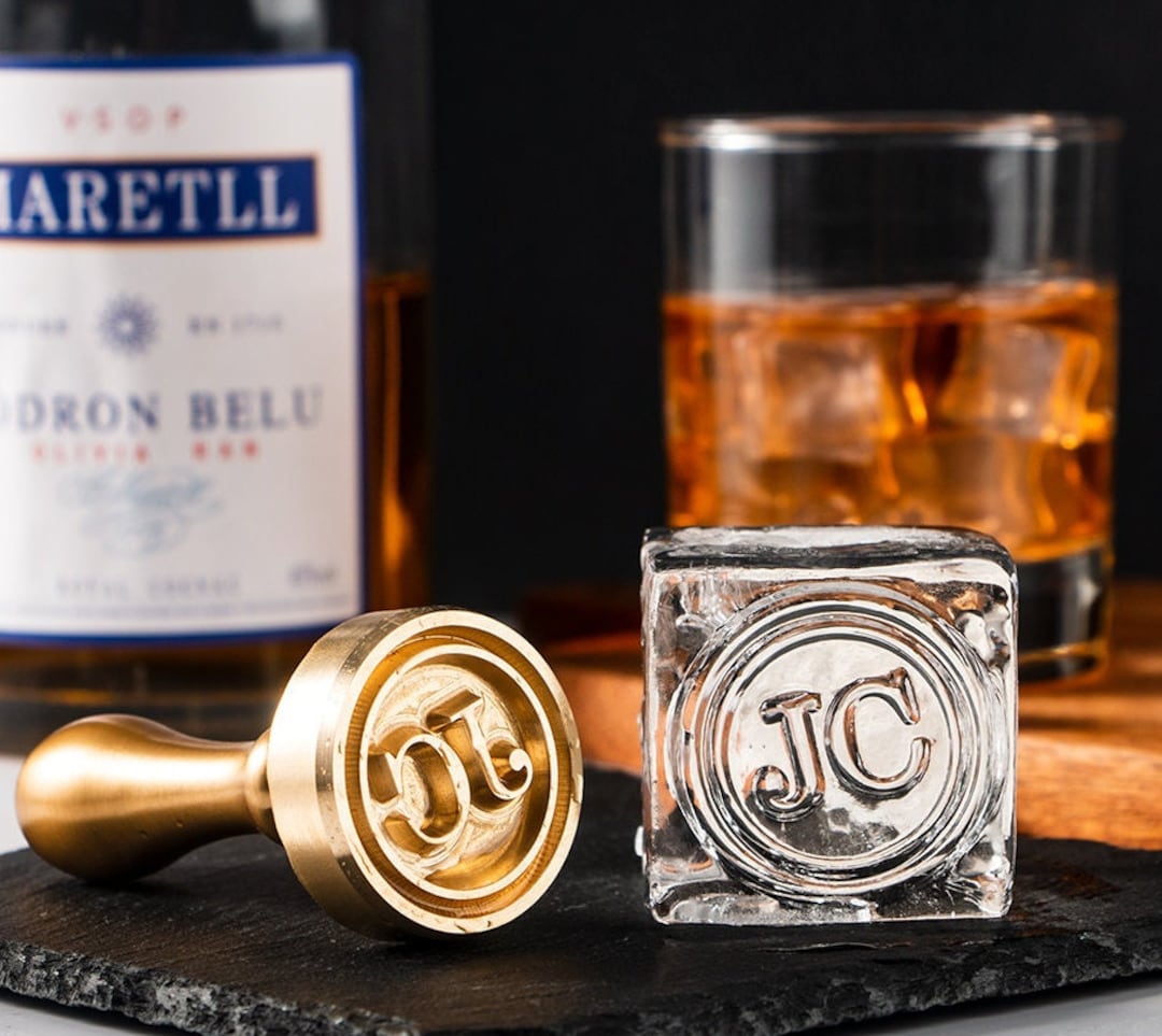 Personalized Whiskey Ice Mold, Monogram Ice Cube Mold, Custom Ice Tray ...