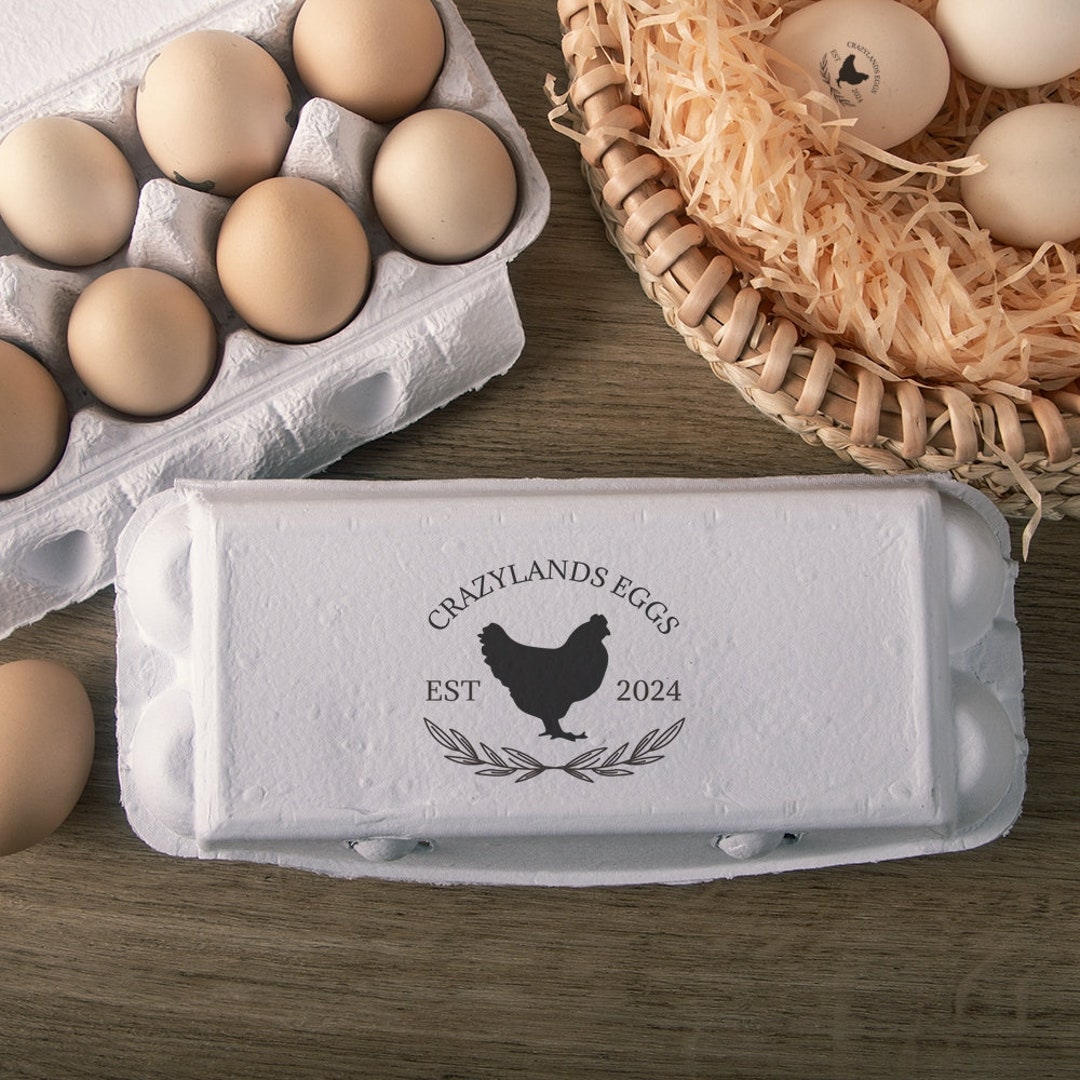Egg Box Stamp | Hens Eggs Stamp | Egg Stamp | Custom Egg Box | Chicken ...