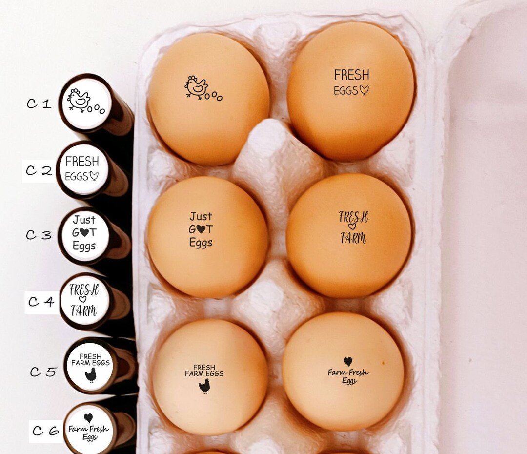 CUSTOM Name Chicken Egg Ink Stamp Personalized Inking Hand Stamp Mini ...