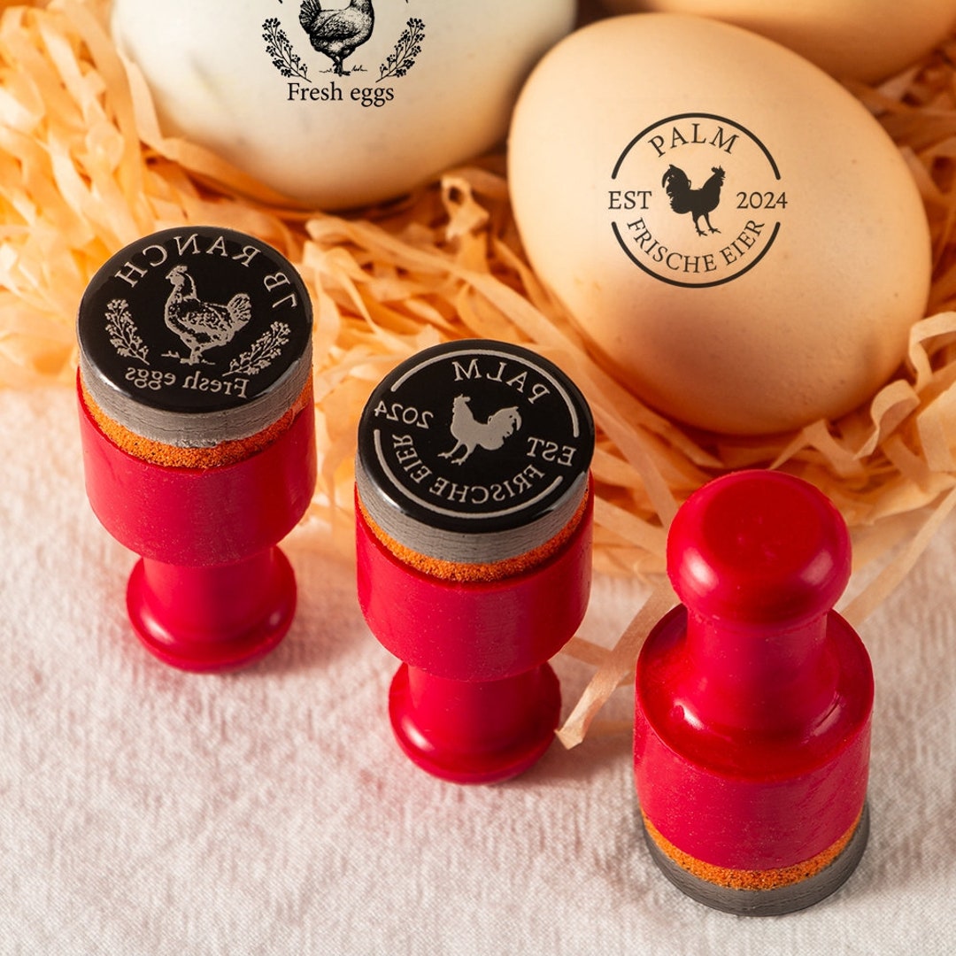 CUSTOM Egg Stamp With Initials - Mini Stamper for Eggs - Farm Stand ...