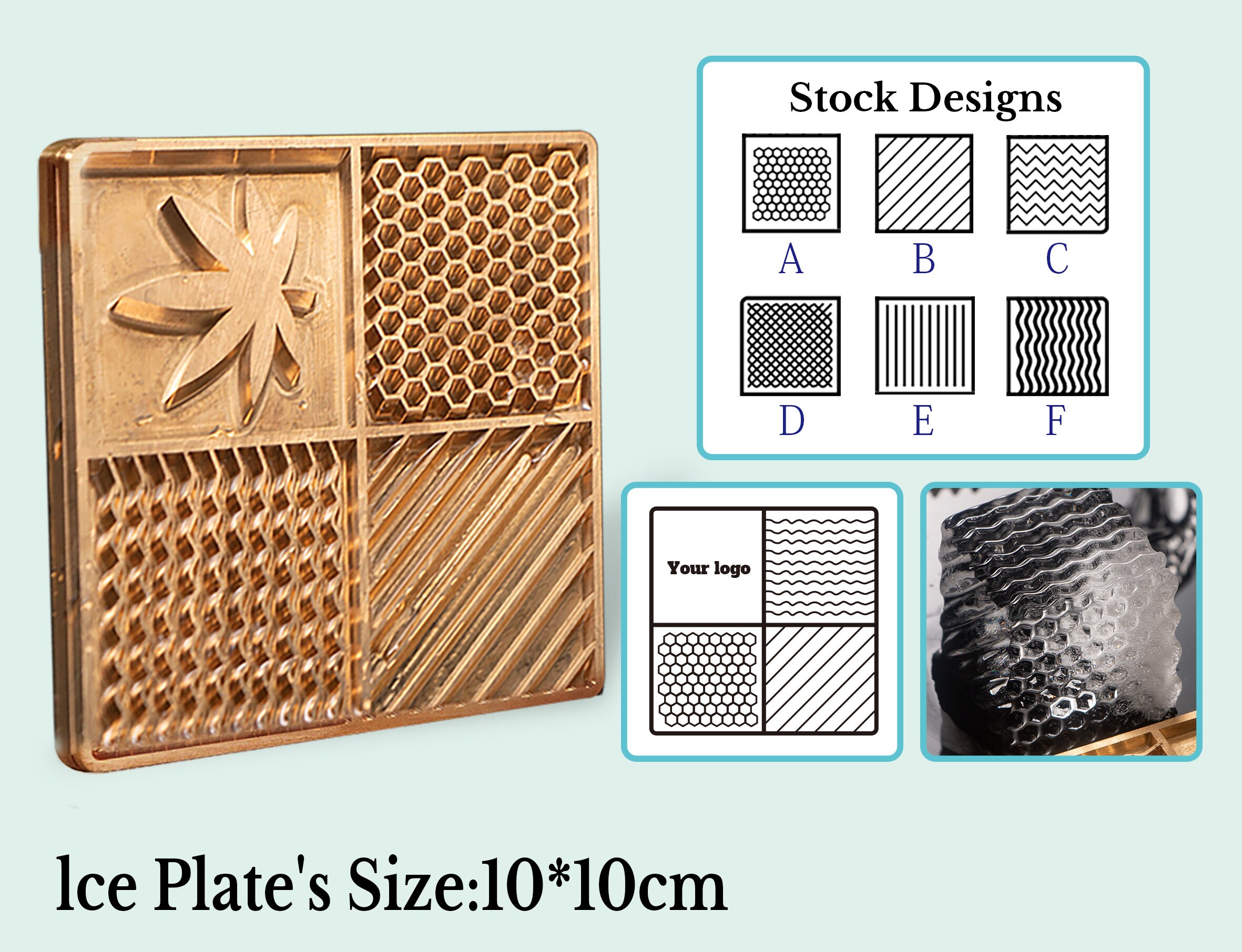 Ice Cube Plate for Bar, Ice Cube Stamp, Custom Ice Cube Tray ...