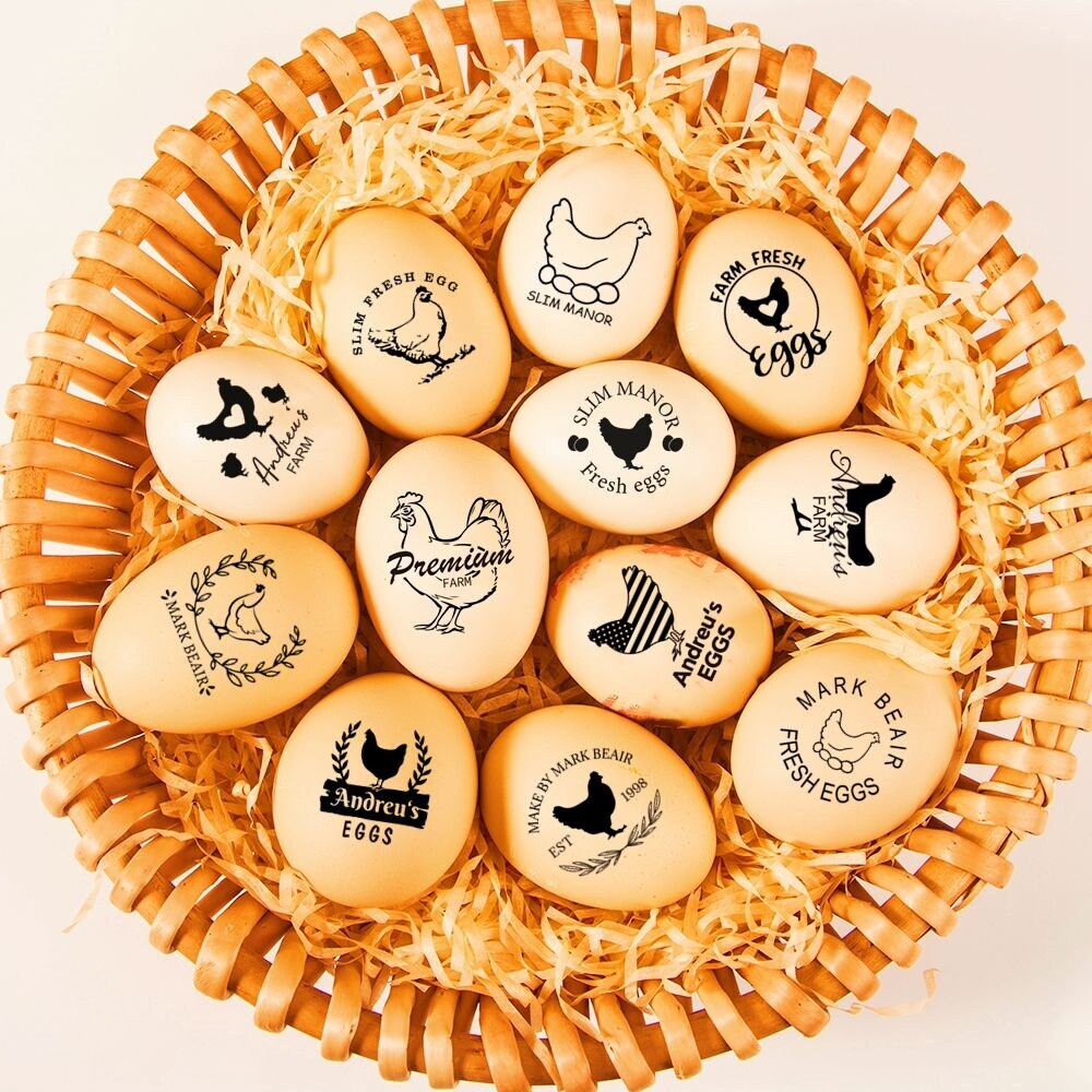 Egg Stamp, Custom Egg Stamp, Egg Labels, Chicken Egg Stamp, Mini Egg ...