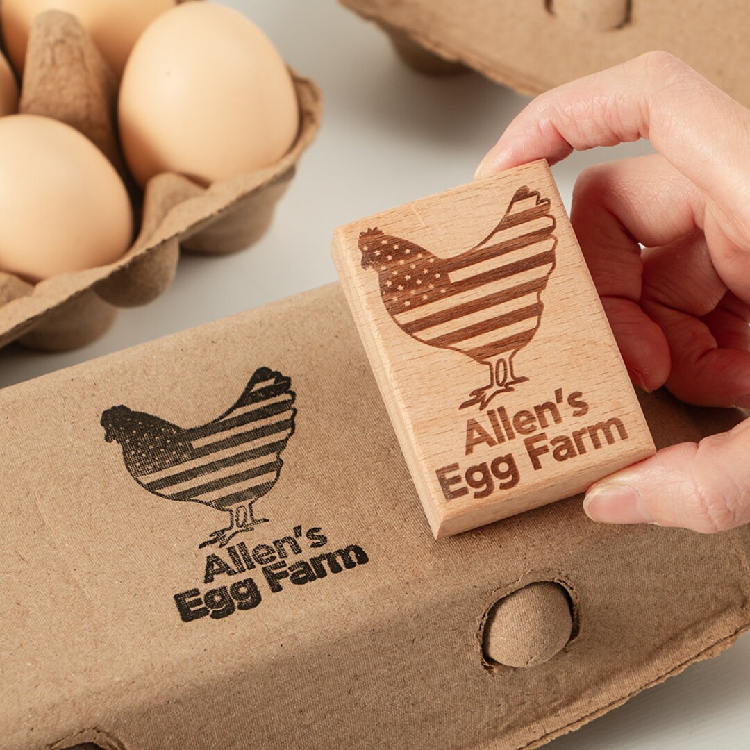 Engraved Egg Carton Stamp Custom Egg Box Stamp Personalized Small ...