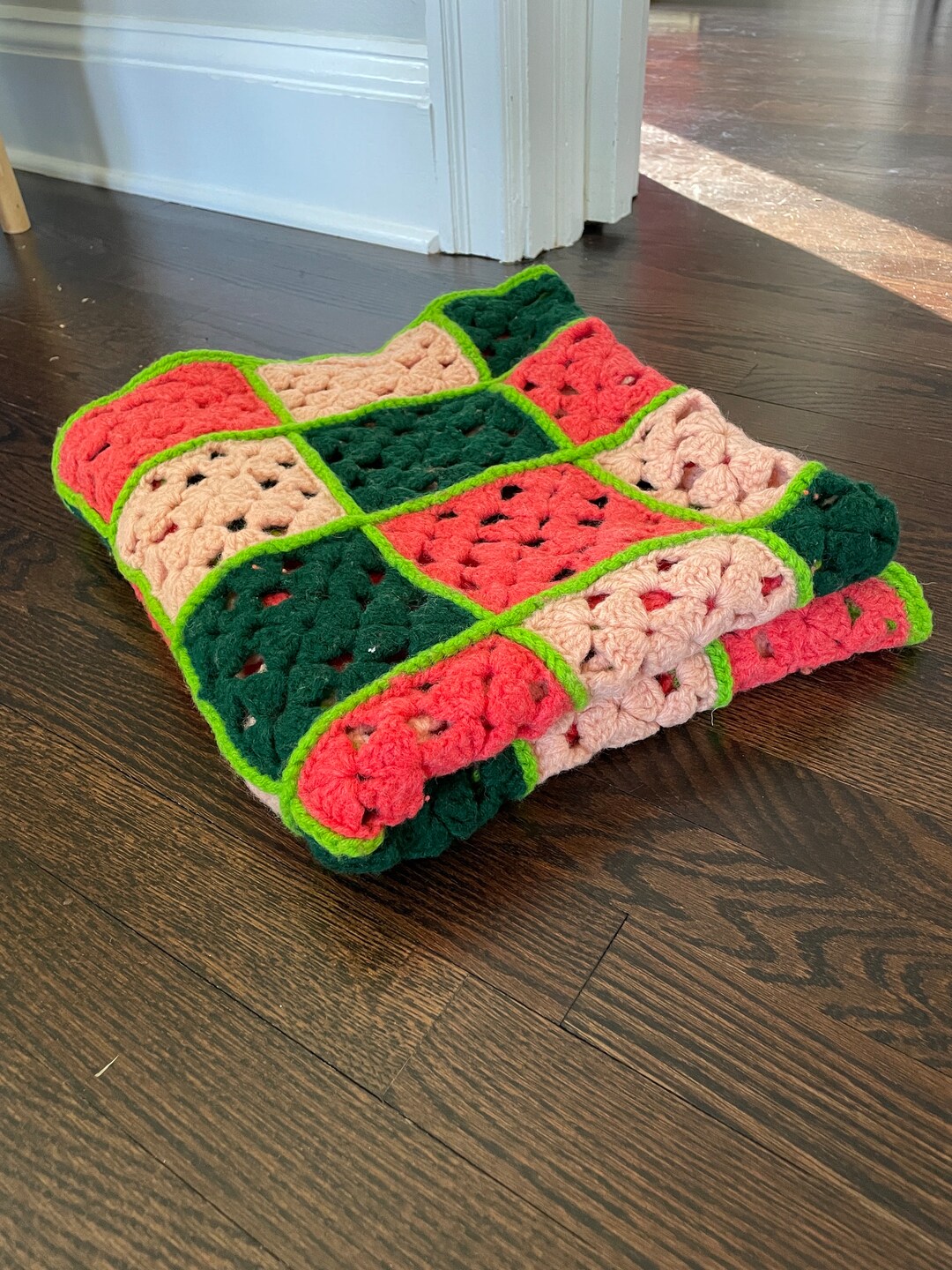 Vintage Hand-knit Throw Blanket - Etsy