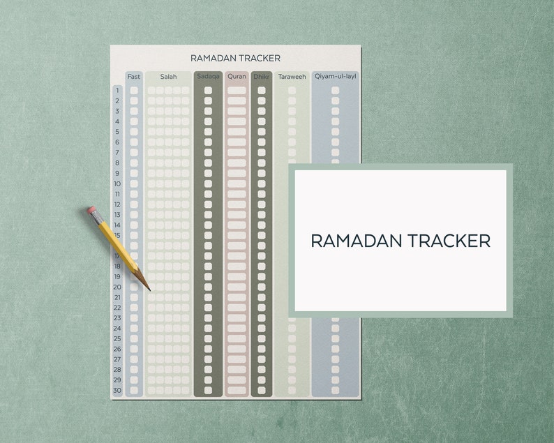 Ramadan Tracker, Salah Tracker, Ramadan, Holy Month, Perfect for ...