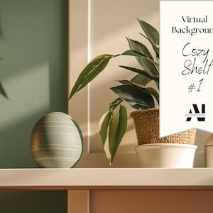 Cozy Shelf Zoom Background #1 |backdrop for Video Call | Zoom Home ...