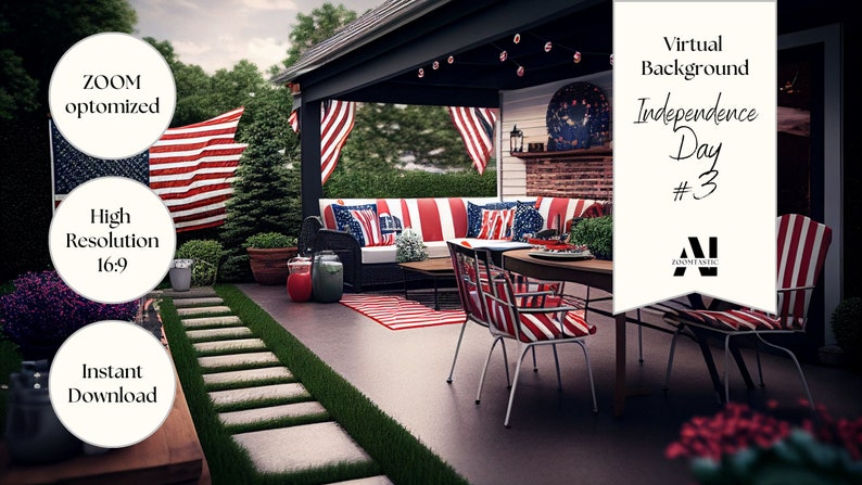 Zoom Background Independence Day 3 Virtual Background Zoom - Etsy
