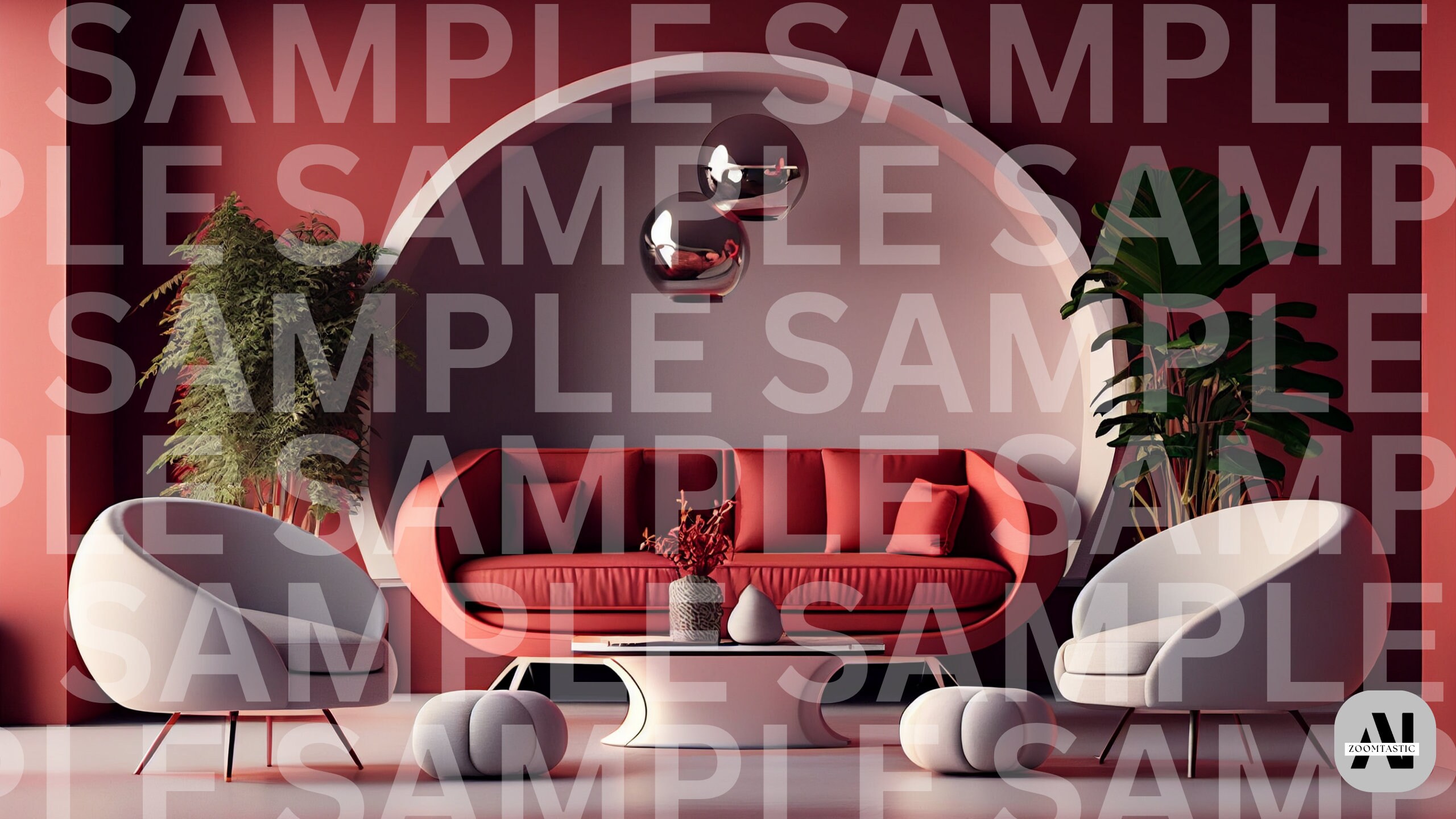 Zoom Background Red Interior #2| Virtual Background | Overlay for ...