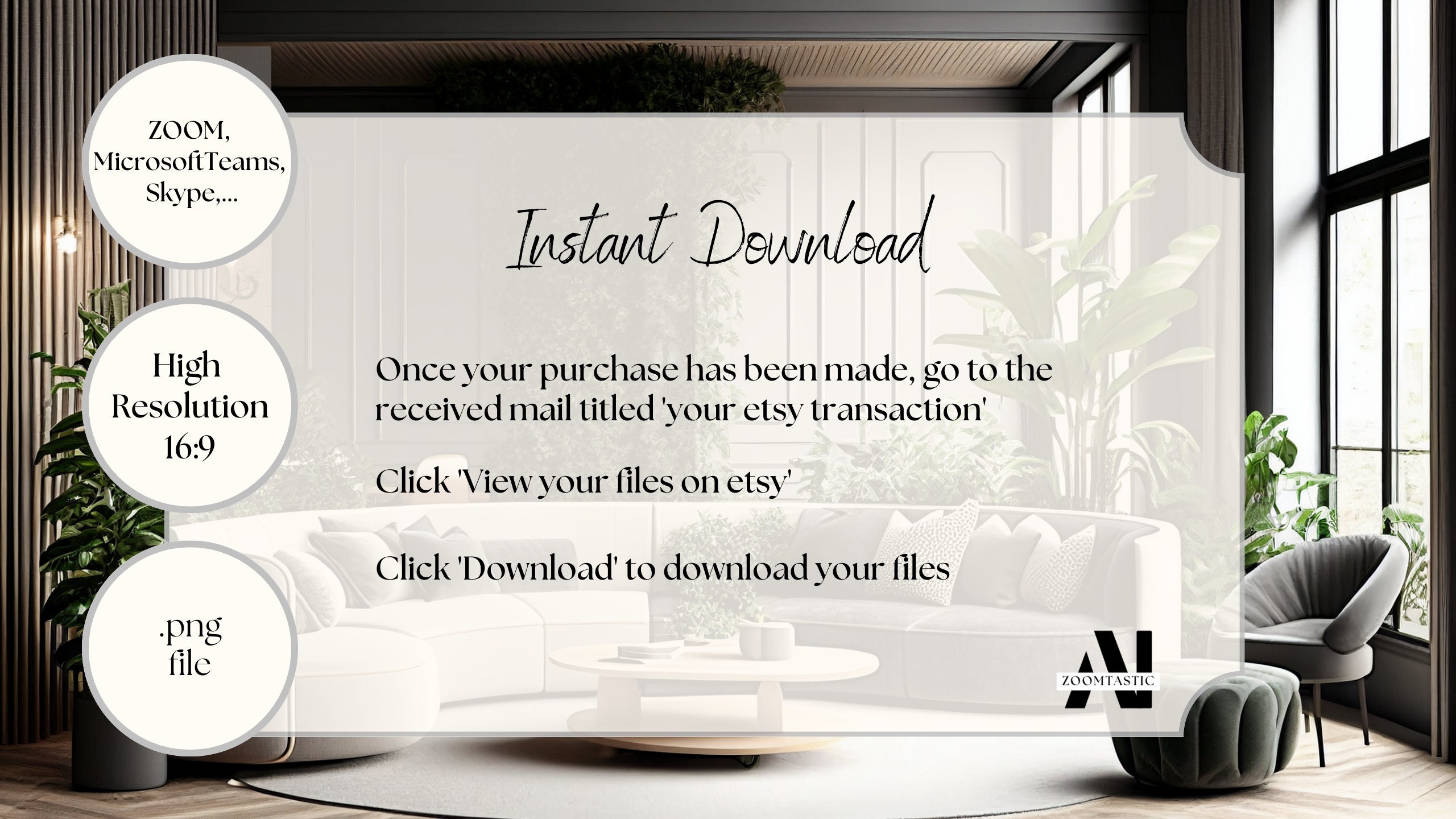 Zoom Background Lounge Area 5 Virtual Background Overlay for Stream ...