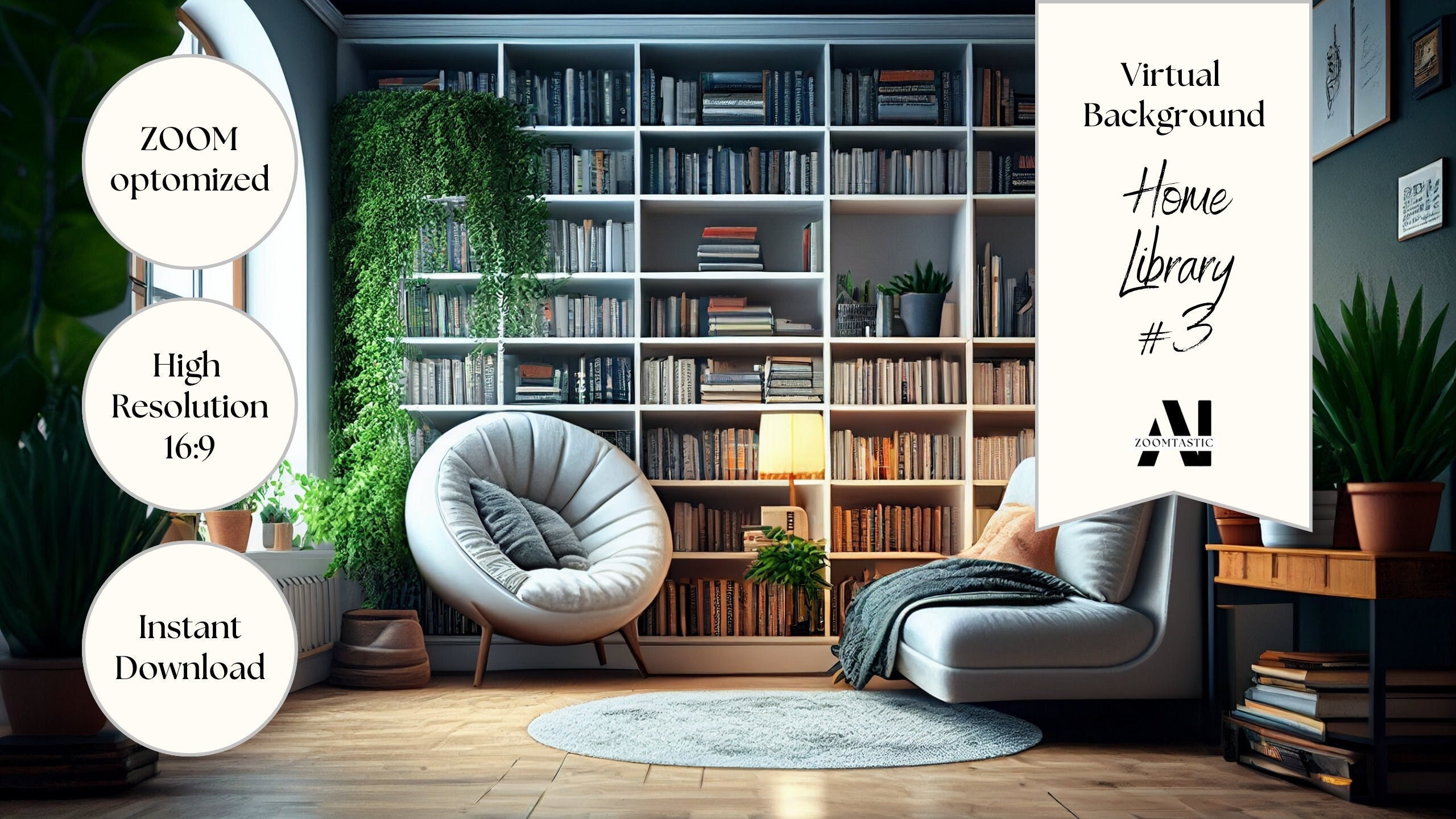 Zoom Background Home Library #3| Zoom Office Background | Zoom Home ...