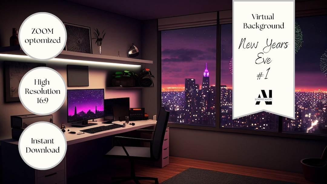 Zoom Background New Year's Eve #1| Virtual Background | Zoom Home ...