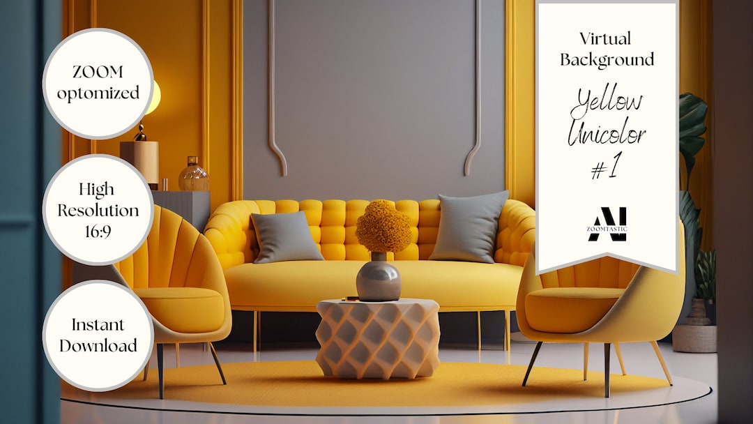 Zoom Background Yellow Interior #2| Zoom Office Background | Zoom Home ...