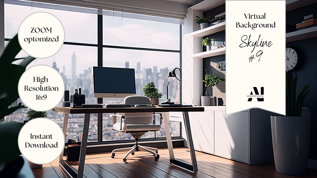 Zoom Background Skyline #9 | Zoom Hotel Background | Zoom Home Office ...