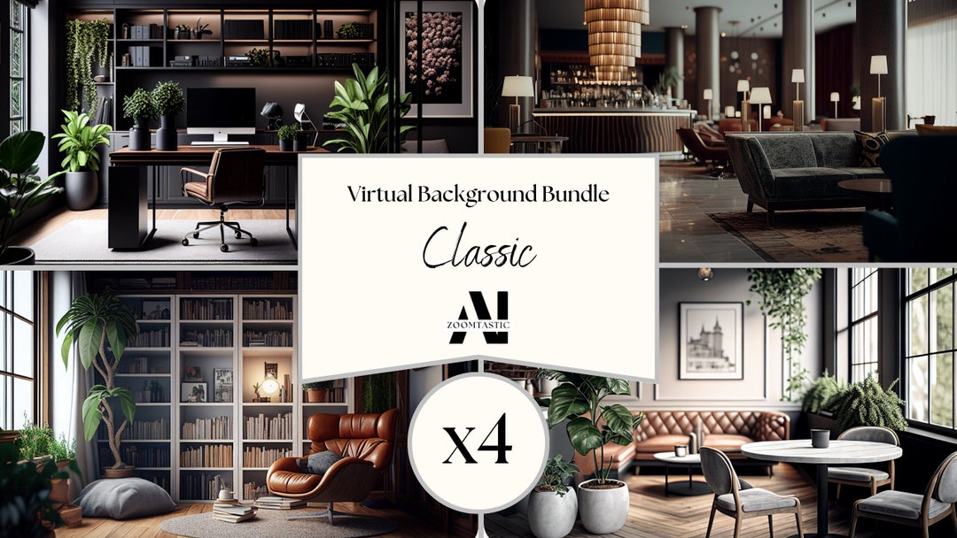 Zoom Background "classic" Pack of 4| Virtual Background | Overlay for ...