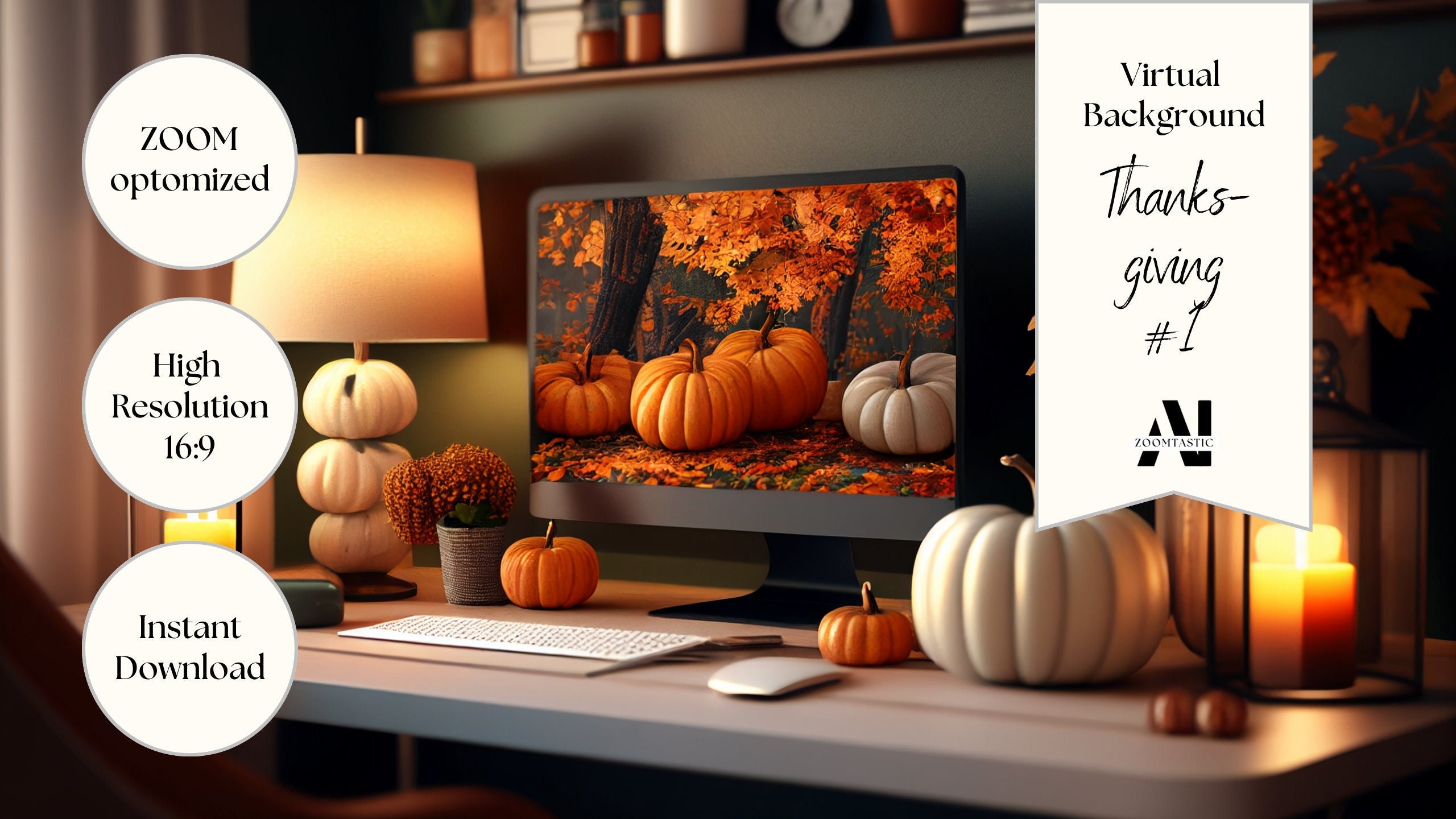 Zoom Background Thanksgiving #1| Zoom Office Background | Zoom Home ...