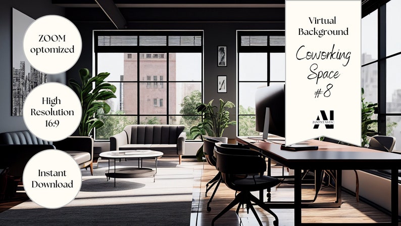 Zoom Background Co-working Space 8 Zoom Office Background - Etsy