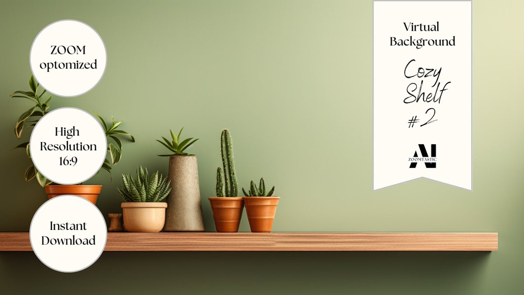 Cozy Shelf Zoom Background #2 |backdrop for Video Call | Zoom Home ...