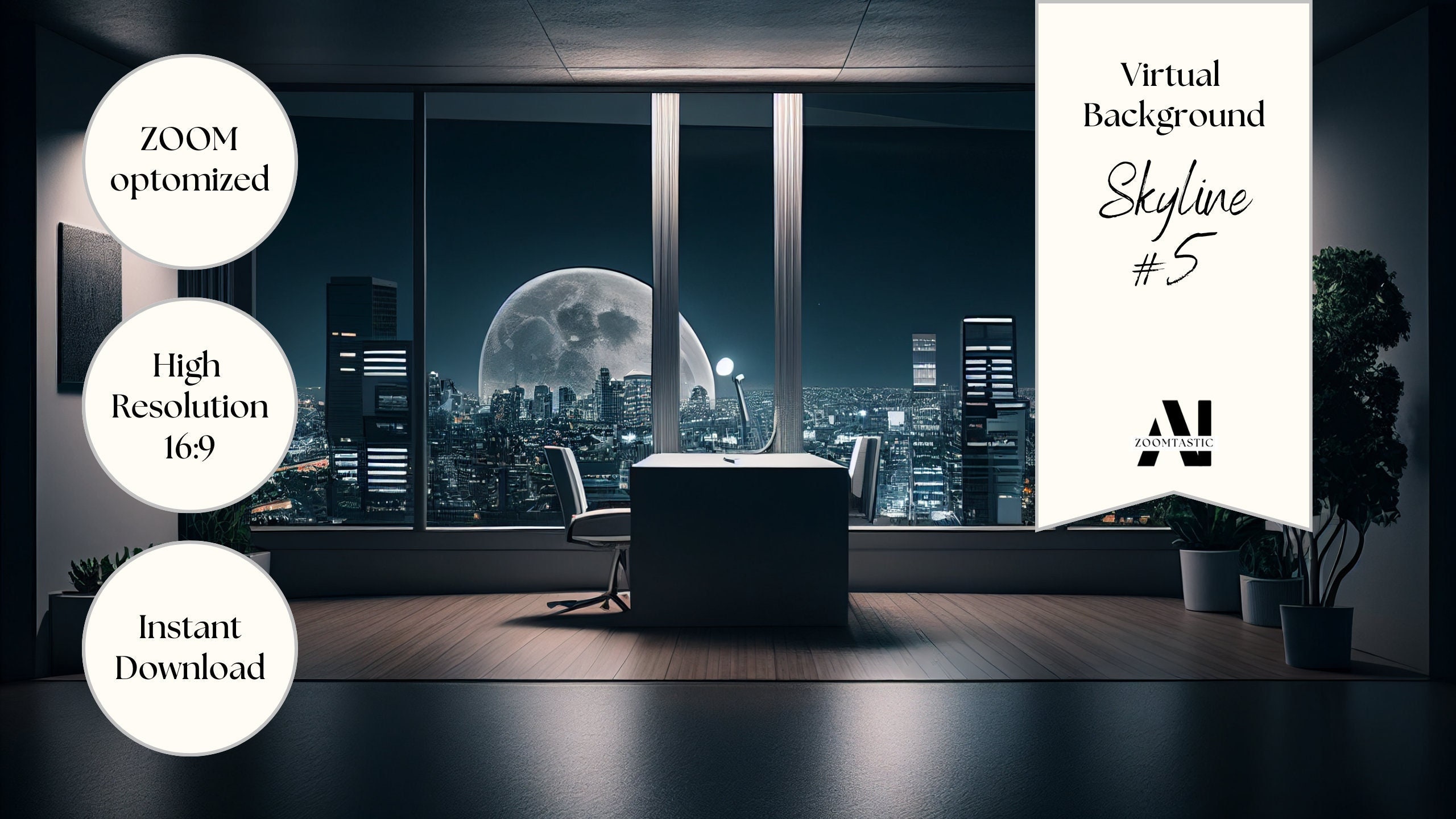 Zoom Background Skyline #5 | Zoom Hotel Background | Zoom Home Office ...