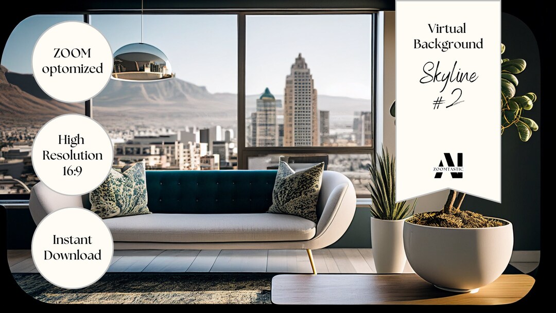 Zoom Background Skyline #2 | Zoom Hotel Background | Zoom Home Office ...