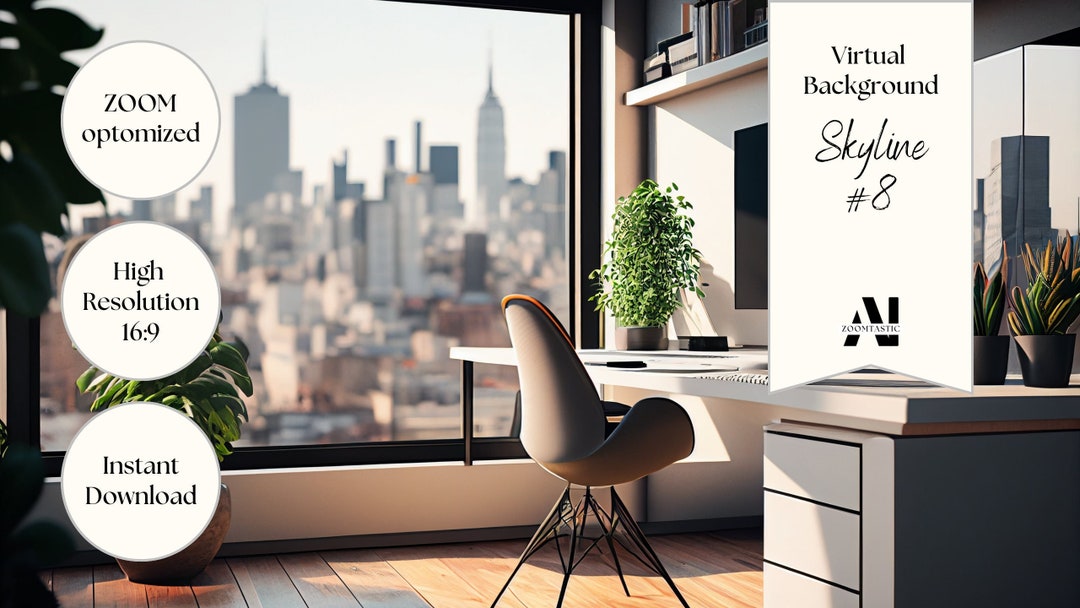 Zoom Background Skyline #8 | Zoom Hotel Background | Zoom Home Office ...