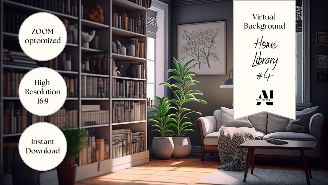 Zoom Background Home Library #4| Zoom Office Background | Zoom Home ...
