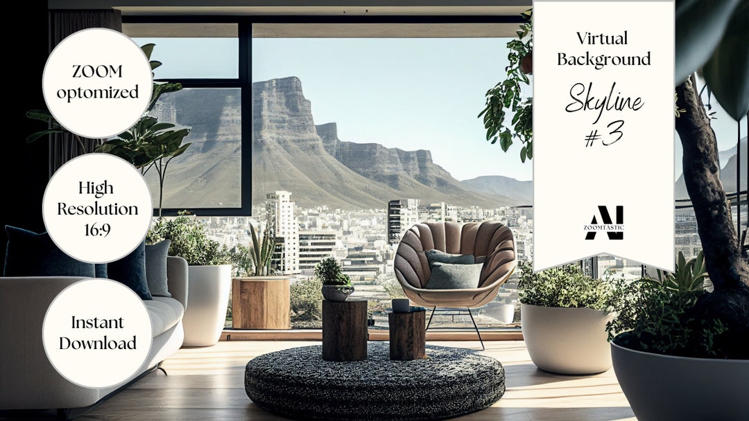 Zoom Background Skyline #3 | Zoom Hotel Background | Zoom Home Office ...