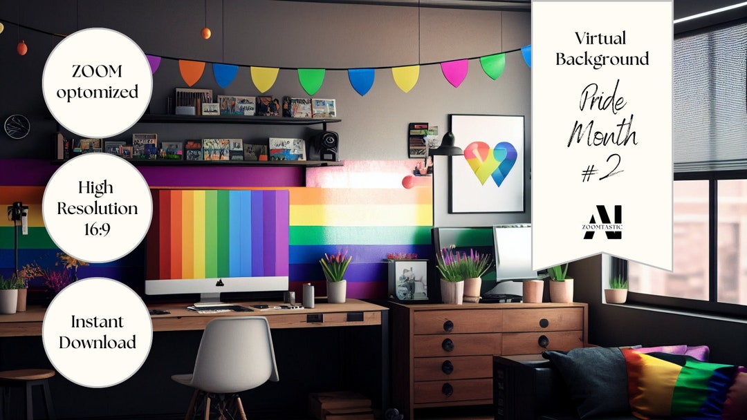 Zoom Background Pride Month #2| Virtual Background | Zoom Home Office ...