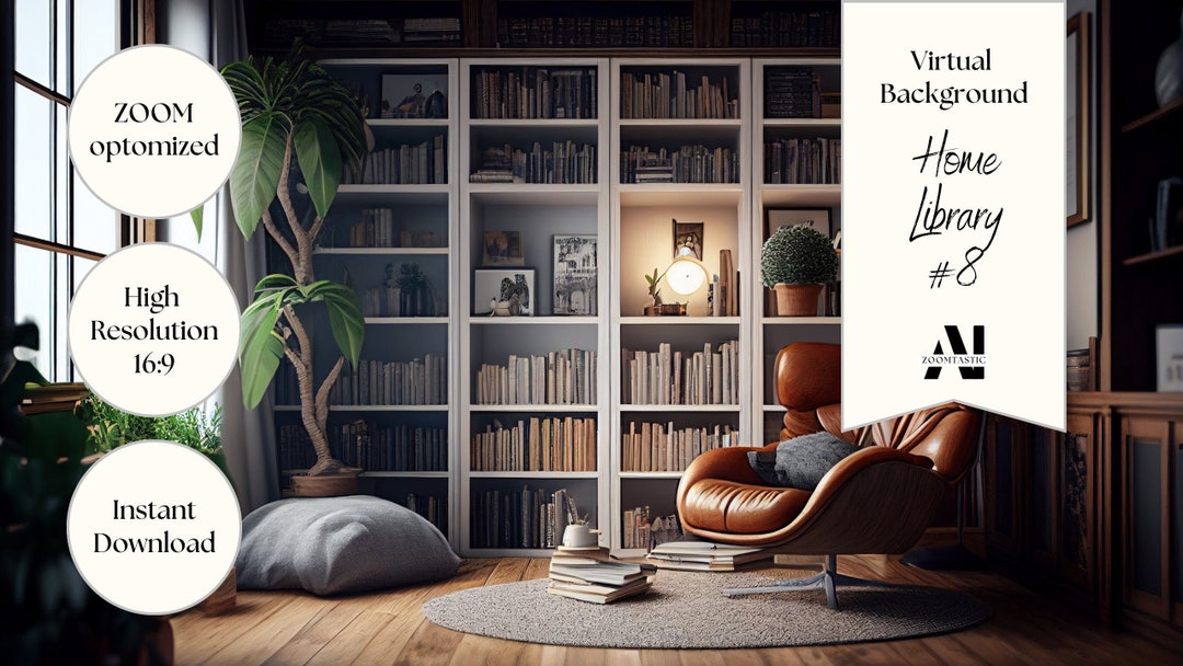 Zoom Background Home Library #8| Zoom Office Background | Zoom Home Office Background | Zoom ...