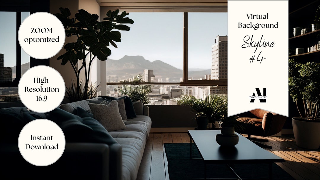 Zoom Background Skyline #4 | Zoom Hotel Background | Zoom Home Office ...