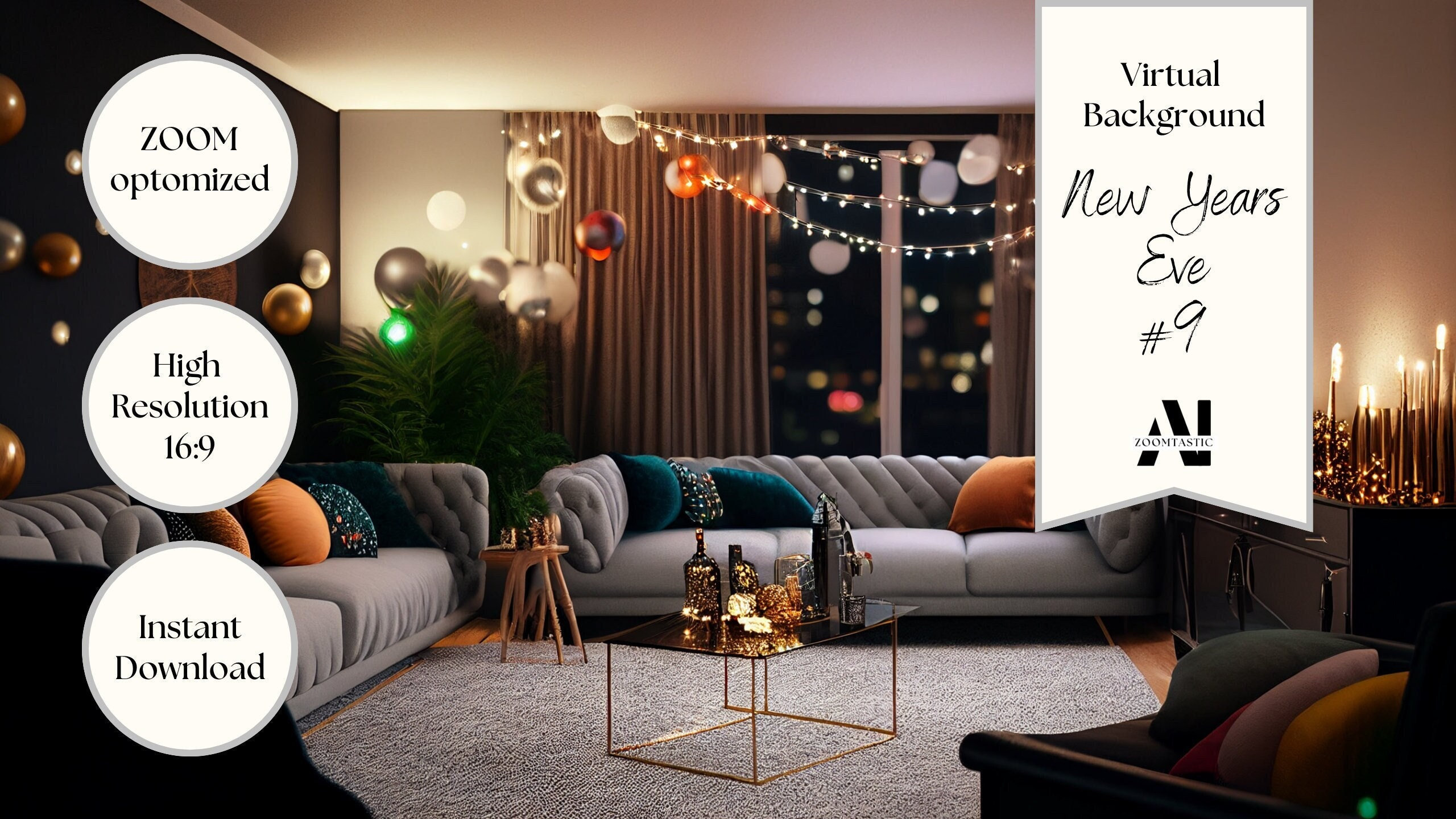 Zoom Background New Years Eve 9 Virtual Background Zoom Home Office ...