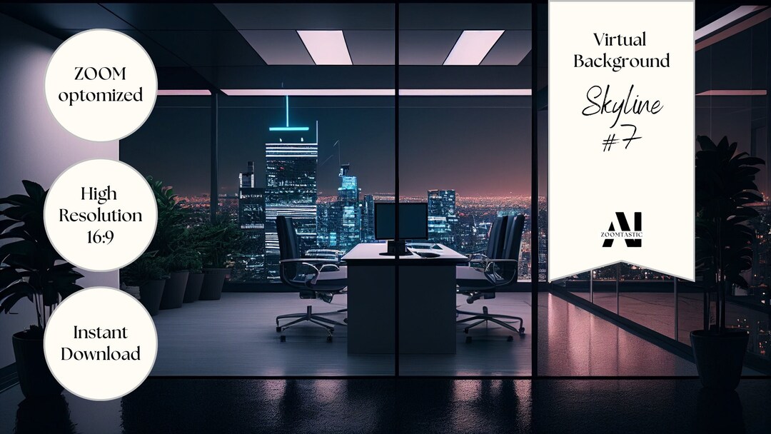 Zoom Background Skyline #7 | Zoom Hotel Background | Zoom Home Office ...
