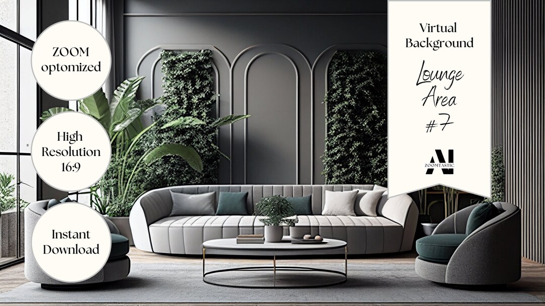 Zoom Background Lounge Area #7| Virtual Background | Overlay for Stream ...