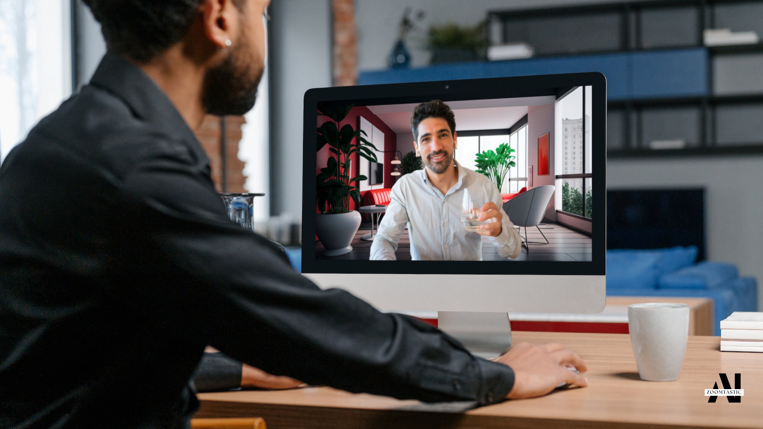 Zoom Background Red Interior #1| Virtual Background | Overlay for ...