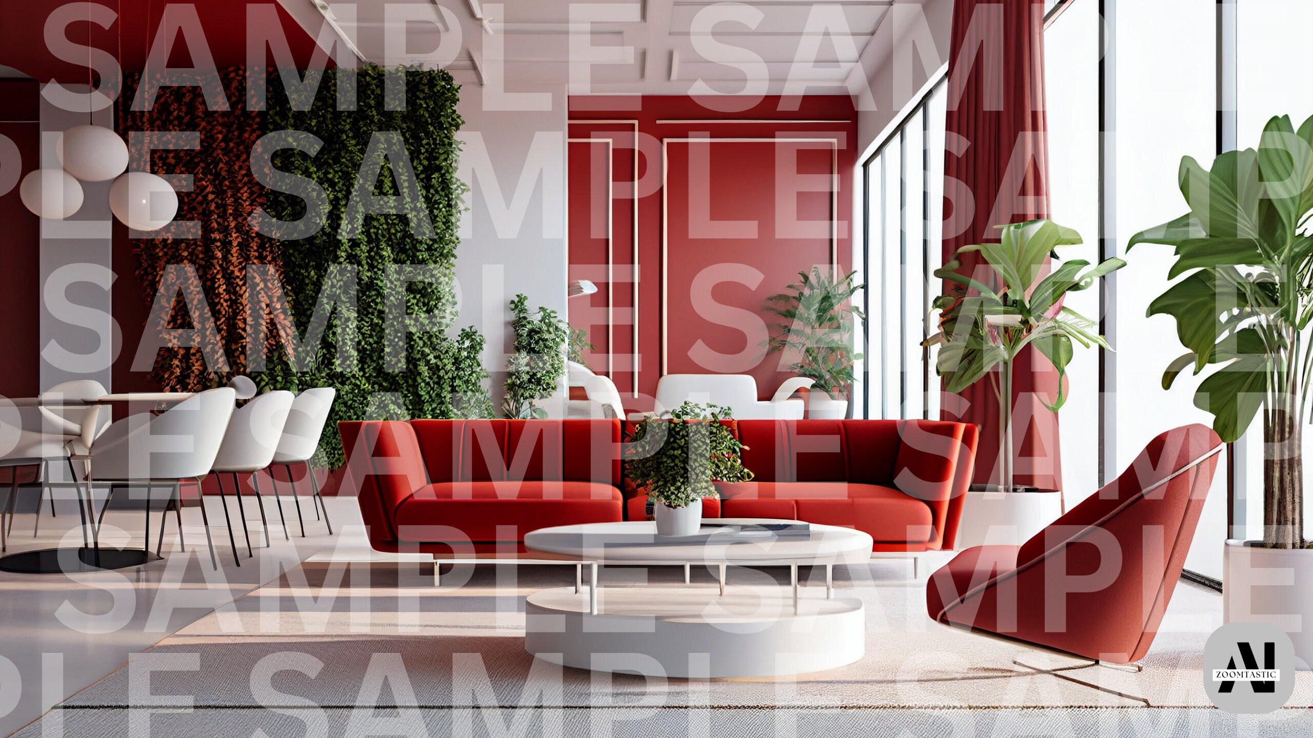 Zoom Background Red Interior #4| Virtual Background | Overlay for ...