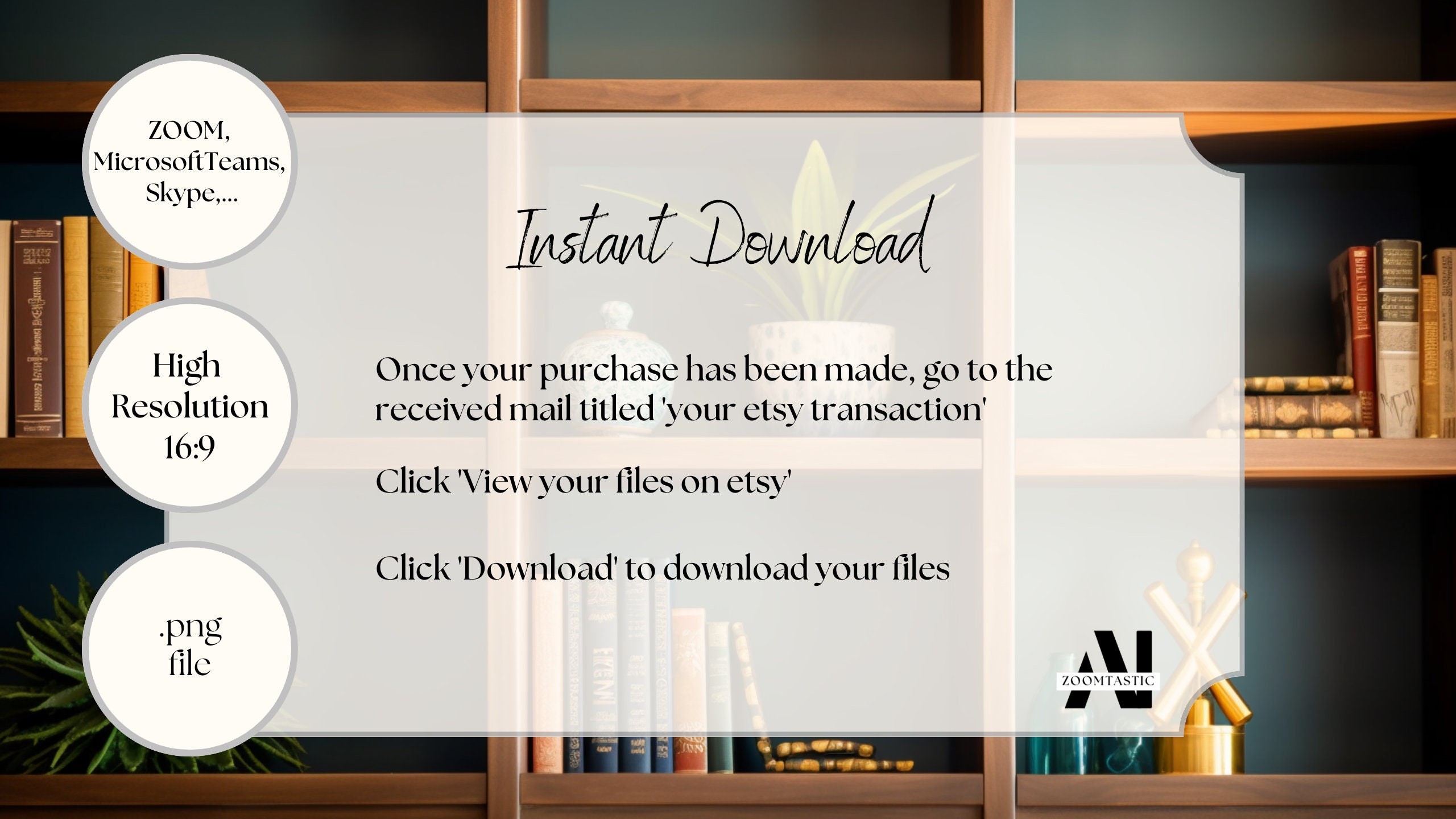 Cozy Shelf Zoom Background 5 backdrop for Video Call Zoom Home Office ...