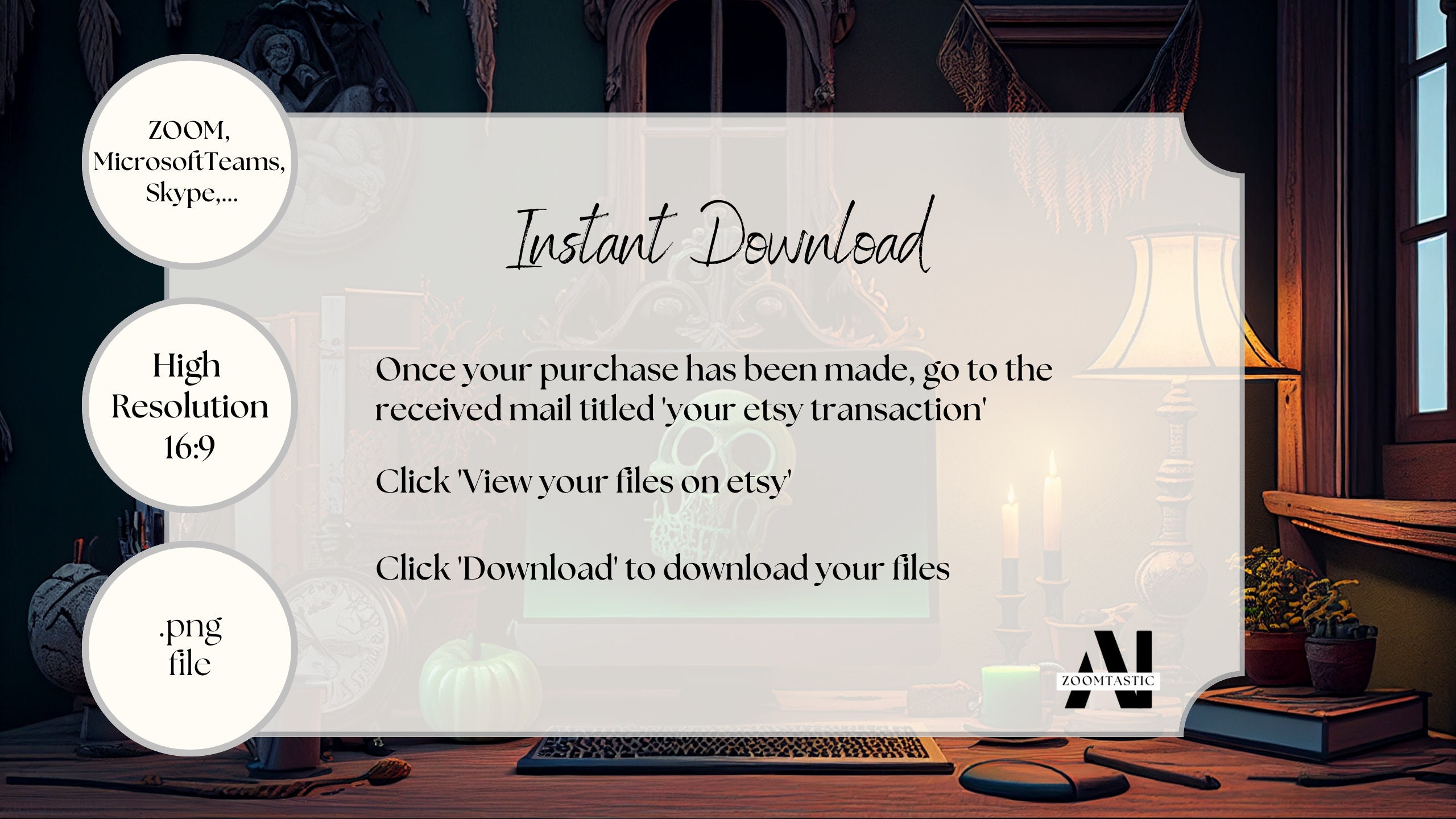 Zoom Background Halloween Scene 1 Virtual Background Zoom Home Office ...